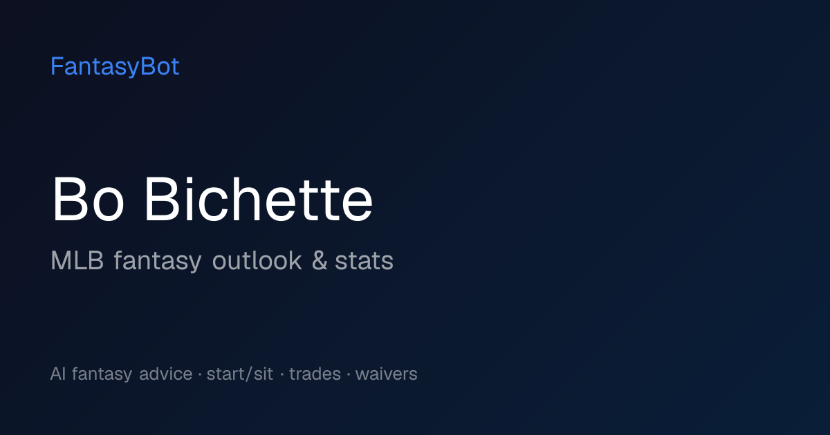 Bo Bichette Fantasy 2026 Stats And Mlb Rankings